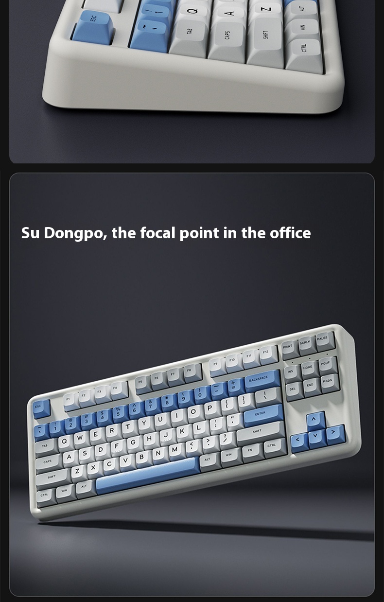 Jianhuijia Su Dongpo Wireless Mechanical Keyboard 75% Hot swappable RGB ...