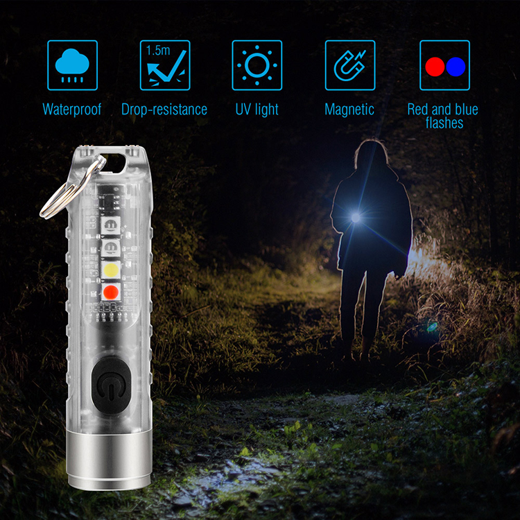 Boruit S11 Multi-function Flashlight with UV Light Type-C Rechargeable ...