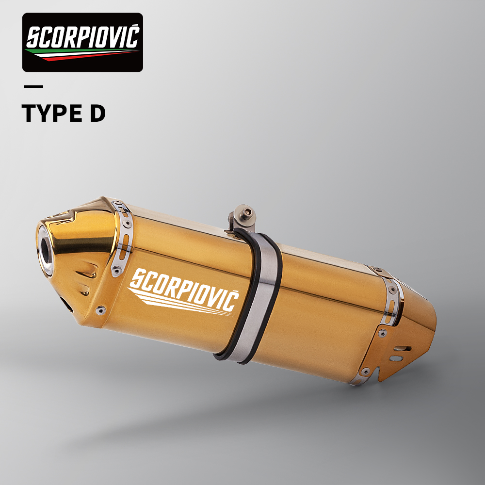 51mm Motorcycle Exhaust gold Muffler Pipe LeoVince Escape Moto With DB ...