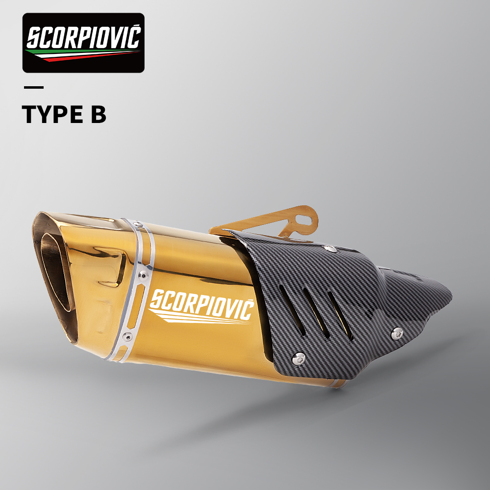 51mm Motorcycle Exhaust gold Muffler Pipe LeoVince Escape Moto With DB ...