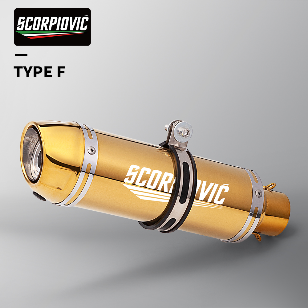 51mm Motorcycle Exhaust gold Muffler Pipe LeoVince Escape Moto With DB ...