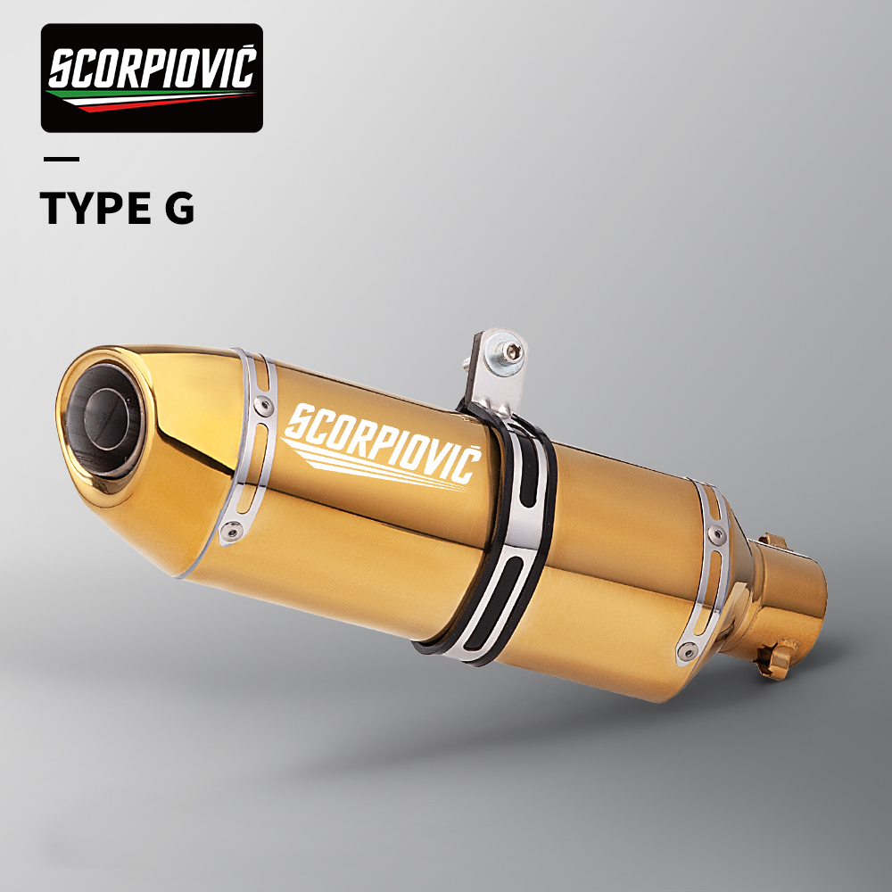 51mm Motorcycle Exhaust gold Muffler Pipe LeoVince Escape Moto With DB ...