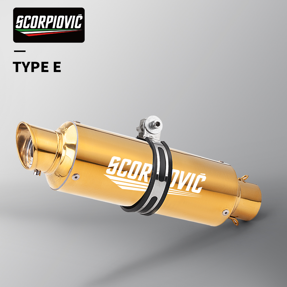 51mm Motorcycle Exhaust gold Muffler Pipe LeoVince Escape Moto With DB ...