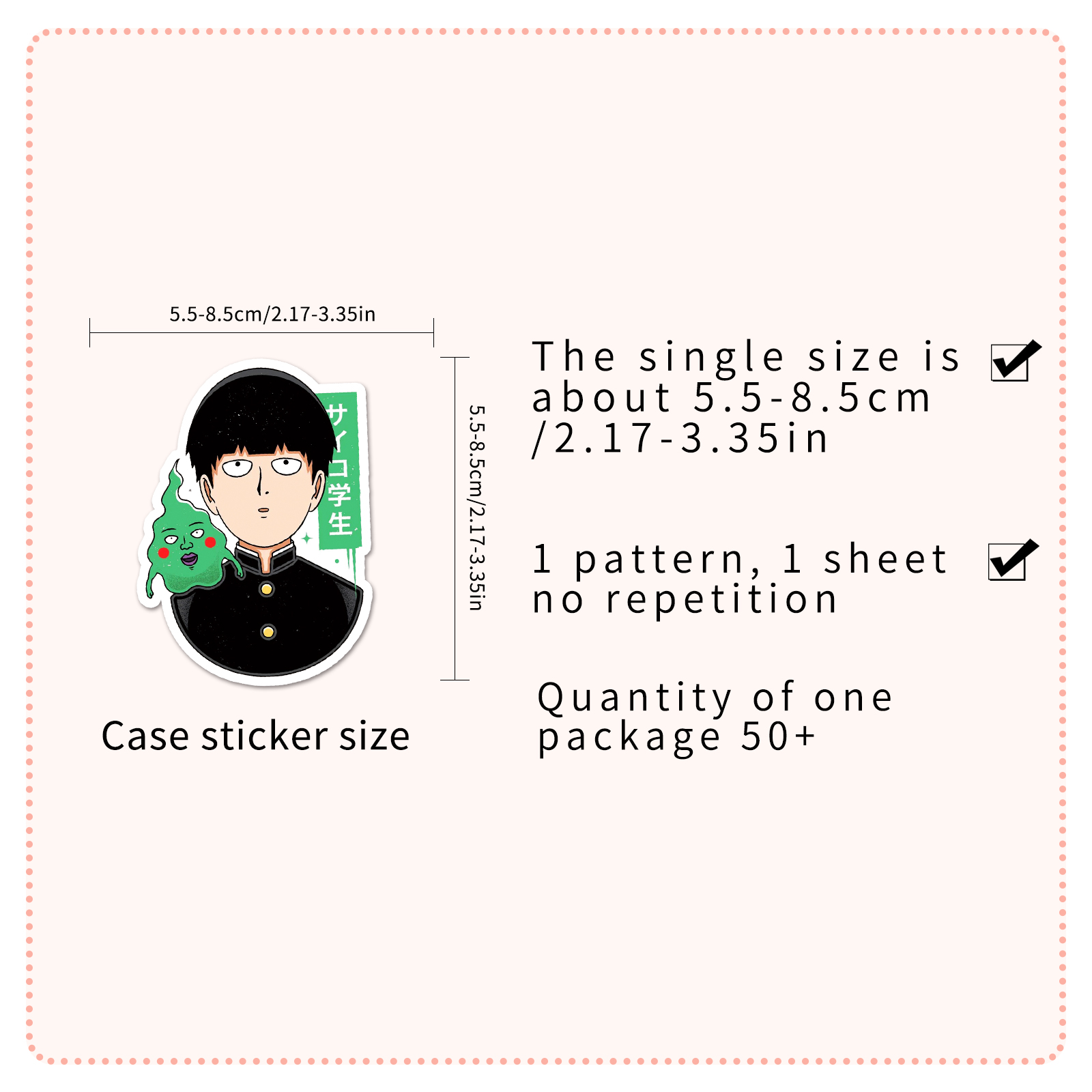 50pcs Anime Mob Psycho 100 Graffiti Sticker Cartoon Decal for ...