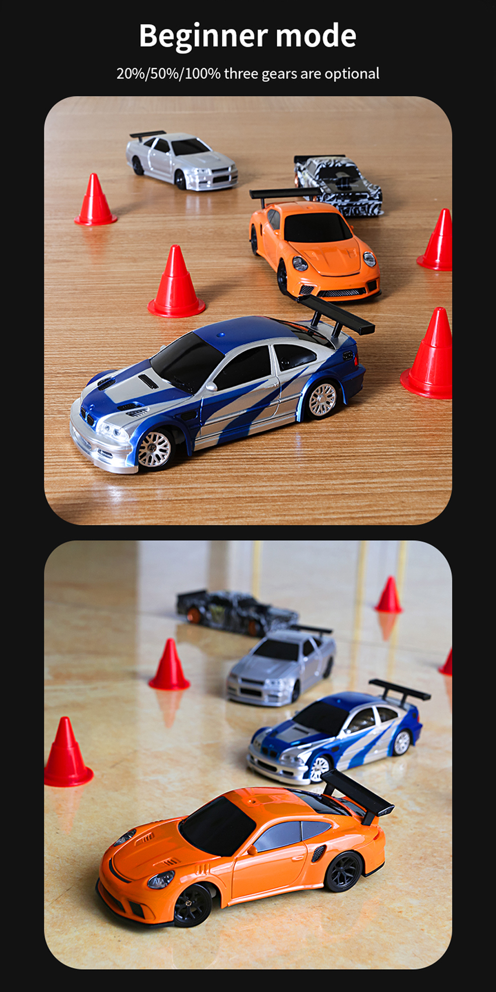 1/43 2.4G Mini RC Car 4WD Full Proportional Throttle Steering Remote ...