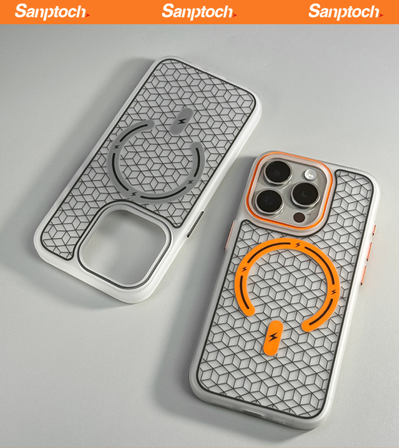 Sanptoch For Magnetic Matte Line Texture Phone Case For iPhone 17 16 15 ...