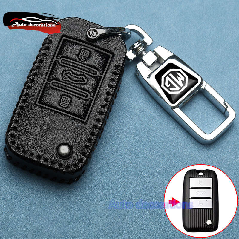 MG EP/MG ZS/MG5 MT car key case MG ZS key cover cow leather keychain MG ...