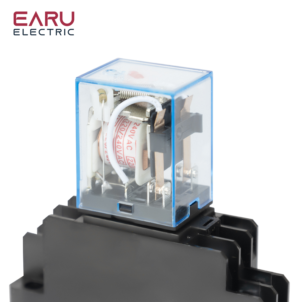 MY2NJ DIN Rail Small Electromagnetic Relay Coil Power Relay DC12V DC24V AC24V AC110V AC220V With ...