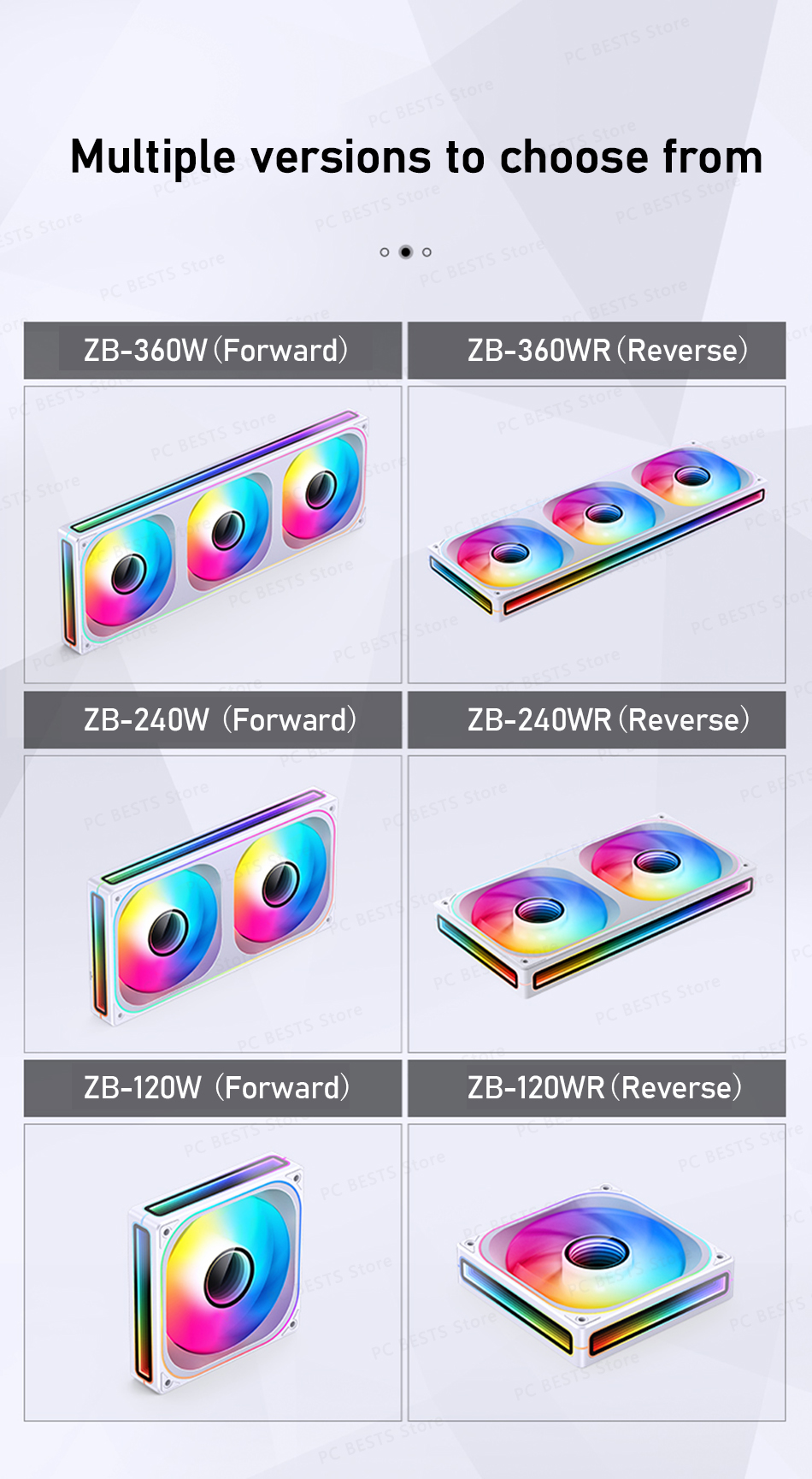 Jonsbo ZB-120/240/360 Combined Case Fan 360 Four Sided Thousand Layer Mirror 120mm PWM CPU ...