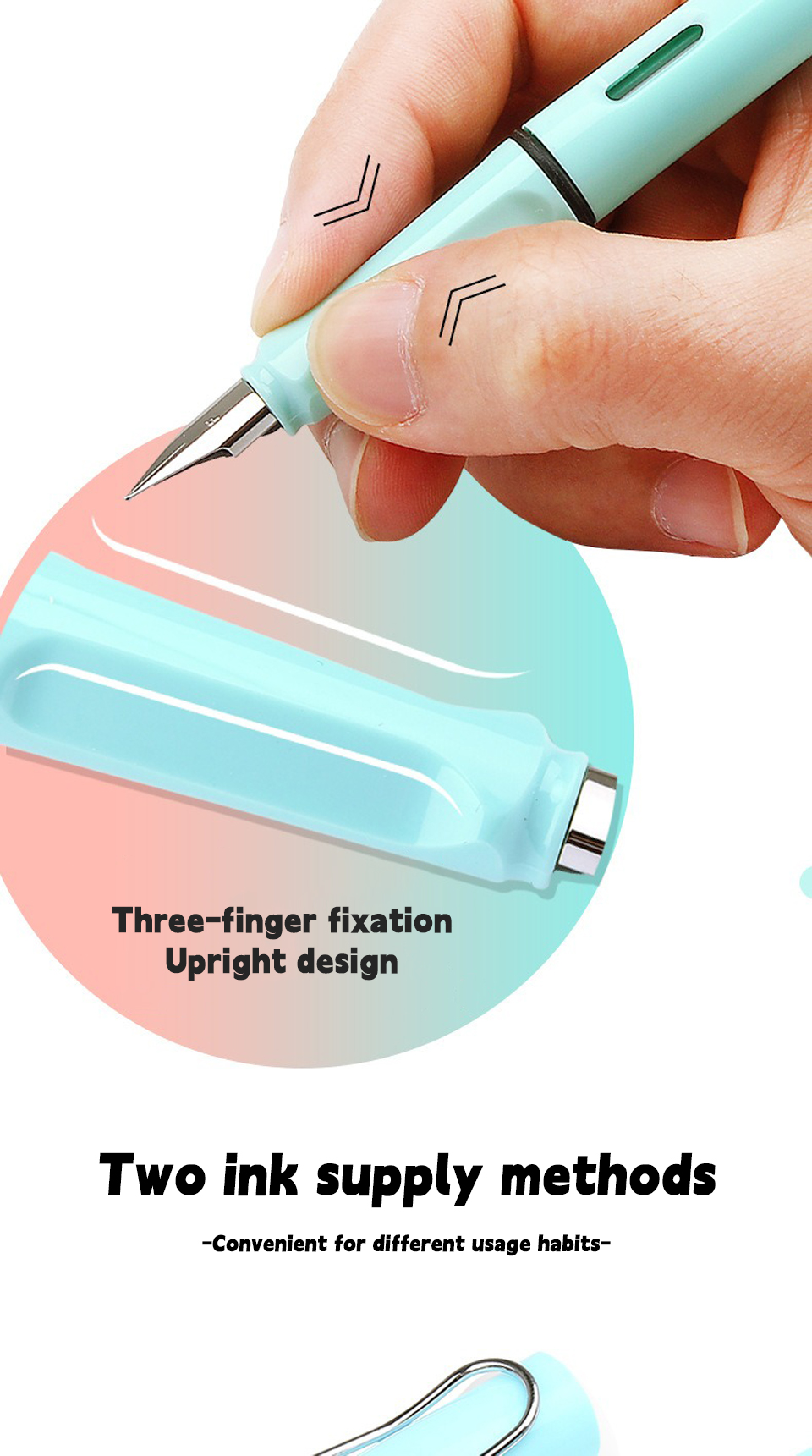 1 pen+10 ink Kawaii Fountain pen calligraphy fashionable Multi-function ...