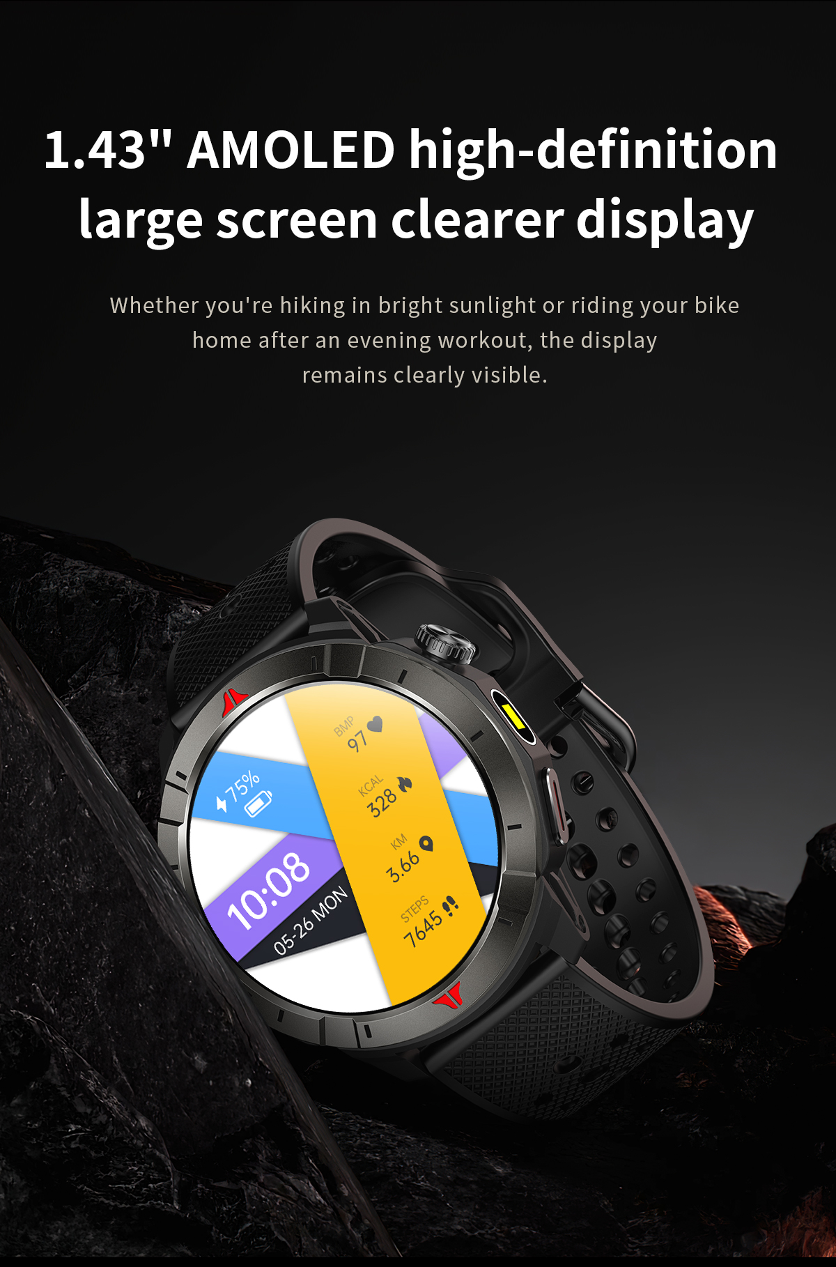 Aolon NAVI R4 Smart Watch GPS Dual-frequency 6 Satellites Compass ...