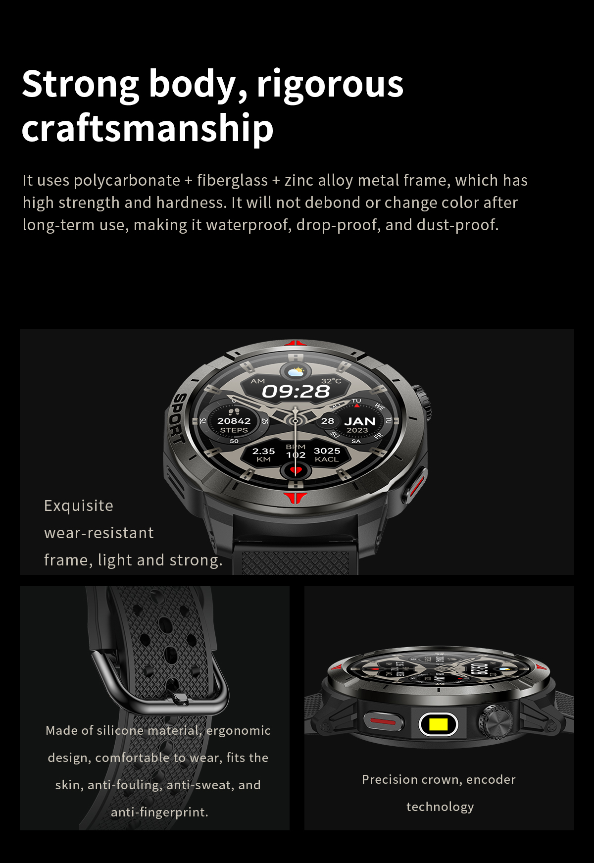 Aolon NAVI R4 Smart Watch GPS Dual-frequency 6 Satellites Compass ...