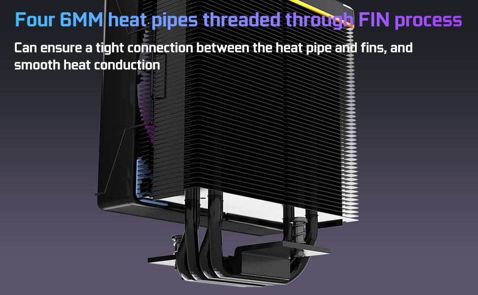 Jungle Leopard KF420 Digital ARGB CPU Cooler Black / White 4 Heat Pipes ...