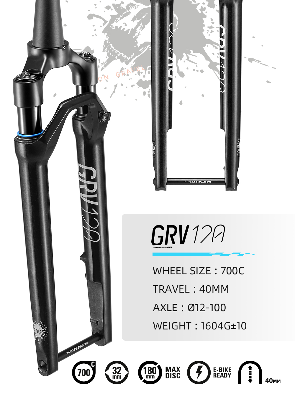 Lexon 700C Suspension Gravel Fork 40mm Travel E-Bike Ready Road ...