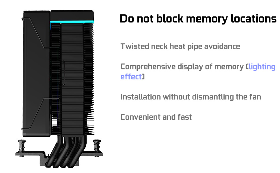 Jungle Leopard KF420 Digital ARGB CPU Cooler Black / White 4 Heat Pipes ...