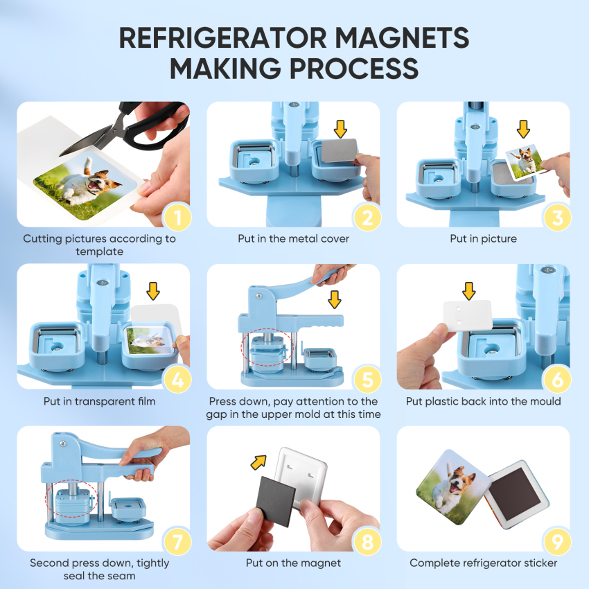 Local delivery+COD Square Refrigerator Badge Press Machine Rotating ...