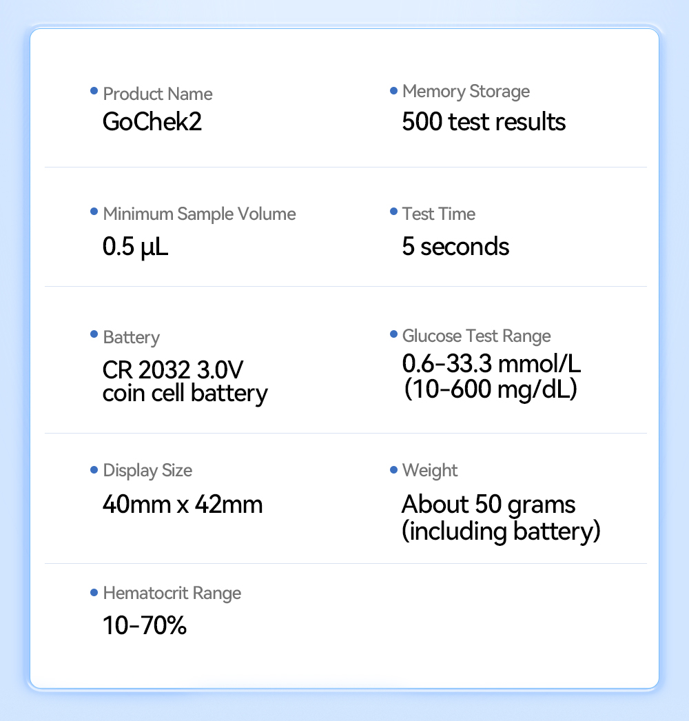 Microtech Gochek2 Blood Glucose Meter Blood Sugar Monitor with 10/60 ...