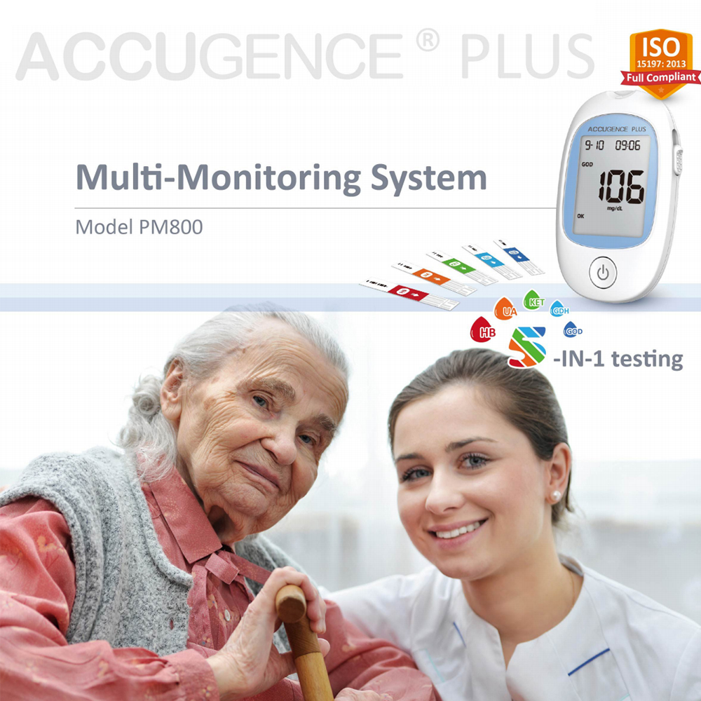 ACCUGENCE 5 in 1 Multi function Blood Glucose meter Uric acid meter ...