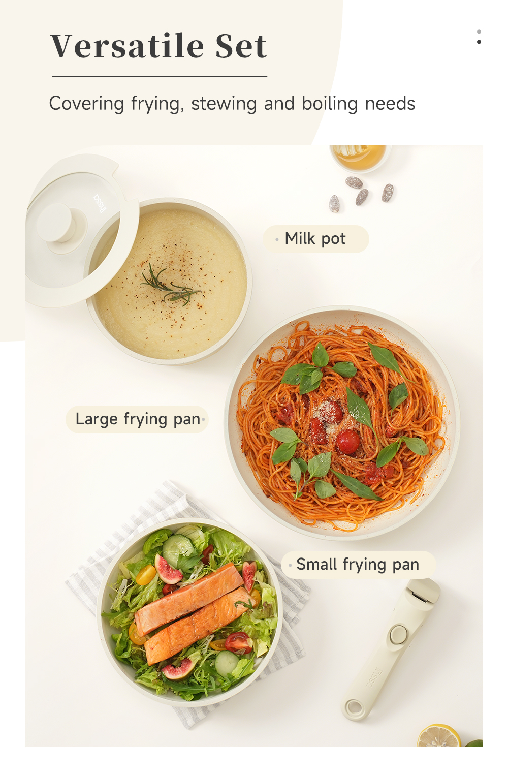 Simplus Detachable-Handle Cookware Set Pans and Pot Non Sticking ...