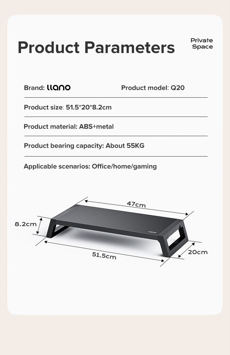 Llano Computer Monitor Stand Riser for Desk Pc Laptop Tv Desktop ...