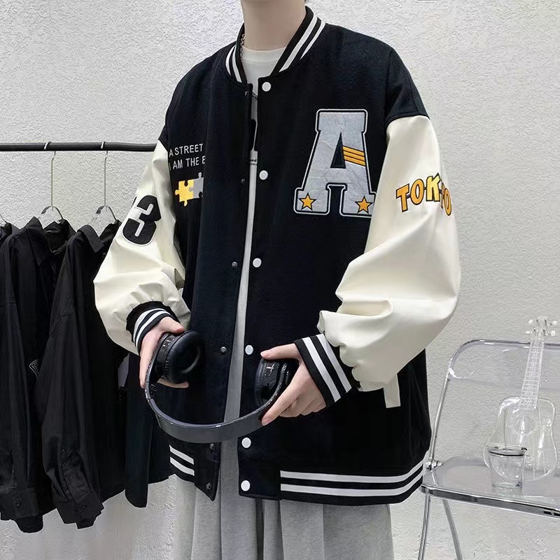 YS fashion Korean Aesthetic jacket for men style casual vintage jacket ...