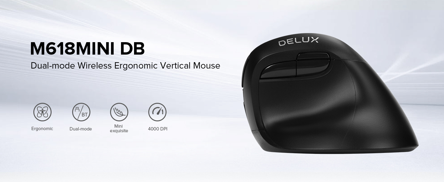 Delux M618Mini DB No Light Silent Dual Wireless 2.4GHz Bluetooth ...