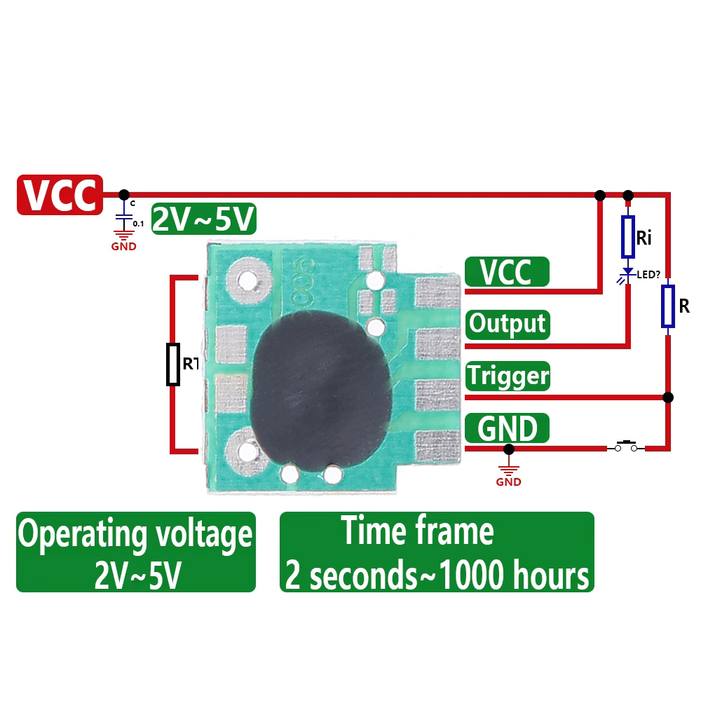10Pcs Multifunction Delay Trigger Timing Chip Module Timer IC Timing 2s ...