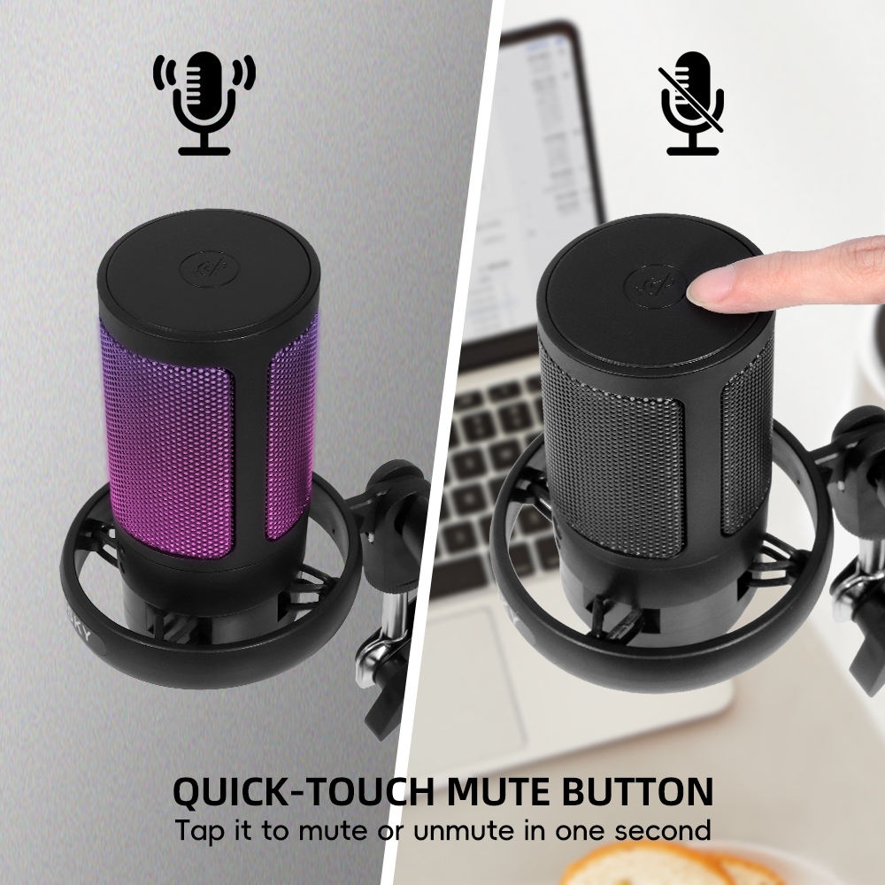 Kusky Me6D RGB USB Condenser Mic full set with arm boom USB Gaming mic ...