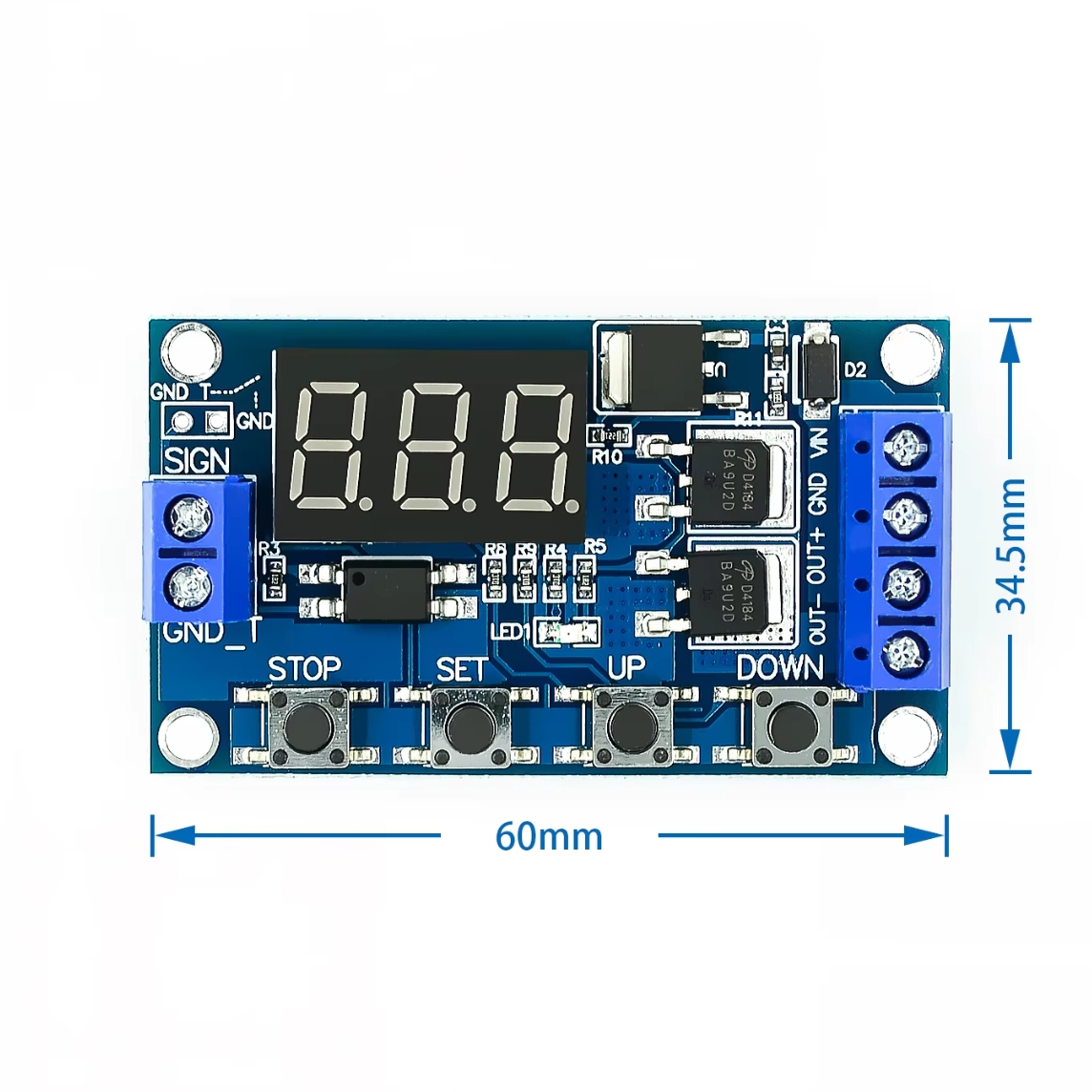 DC 12V 24V Dual MOS LED Digital Time Delay Relay Trigger Cycle Timer ...