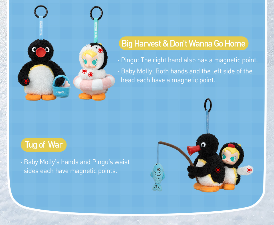 POP MART Baby Molly × Pingu Happy Fishing Series-Vinyl Plush Pendant ...