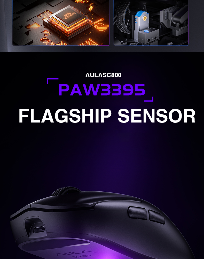 AULA SC800 Gaming Mouse Dual-mode Connect USB-C/2.4G Lightweight 37g ...