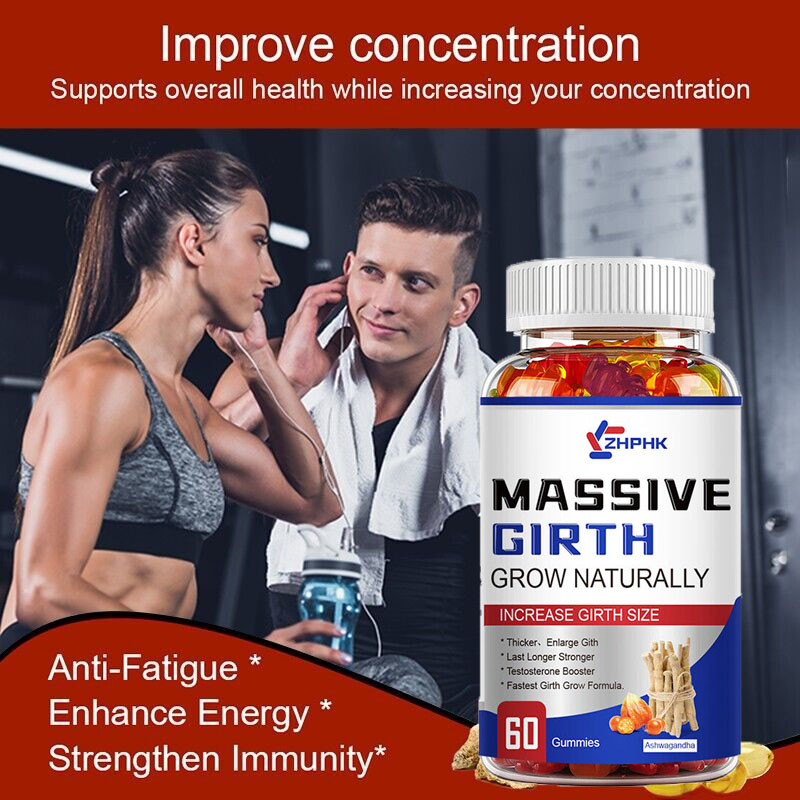 60 Men Gummies Vitality Supplement with Plant Extracts for Lasting ...