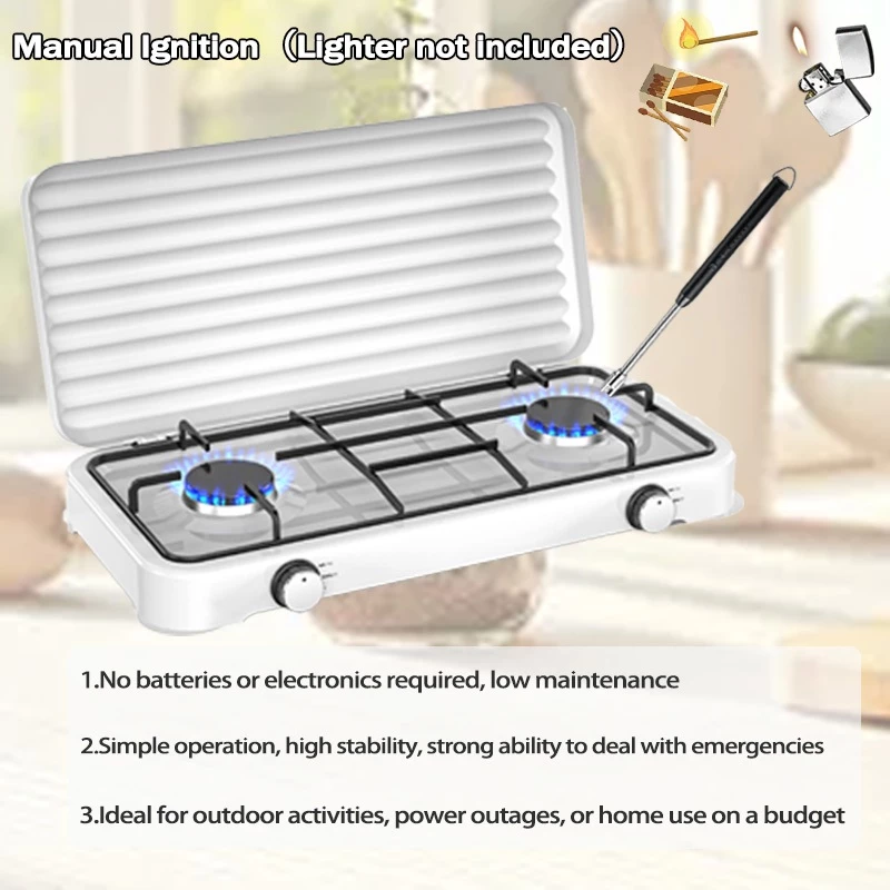 【Free Gift】Gas Stove Double Burner Gas Stove LPG Kitchen Appliance ...