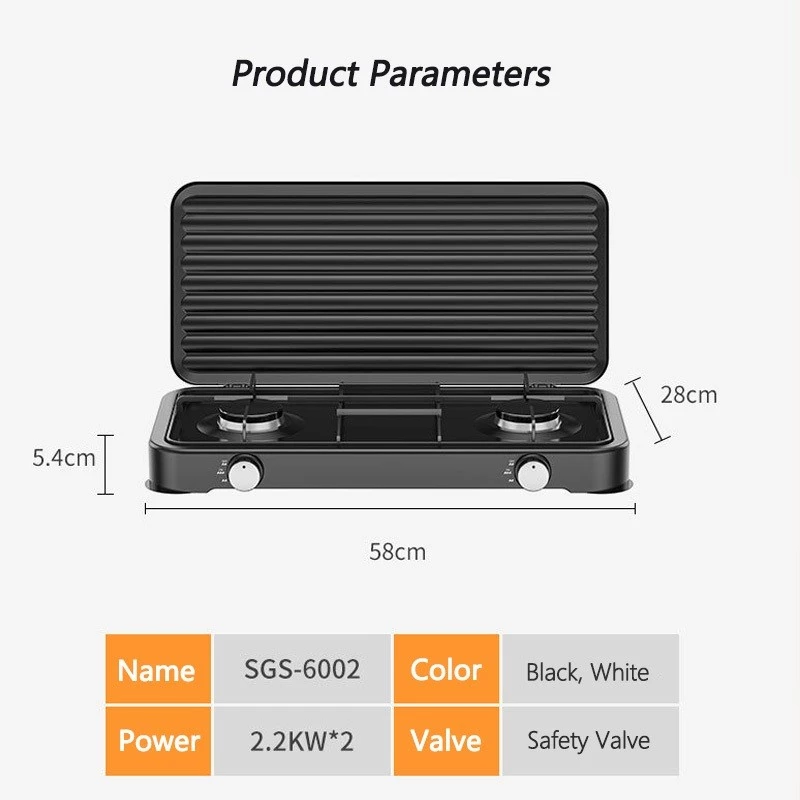 【Free Gift】Gas Stove Double Burner Gas Stove LPG Kitchen Appliance ...