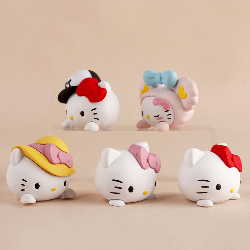 5Pcs 2.5cm Sanrio Hello Kitty Mini Cute Figure Japan Anime HelloKitty ...