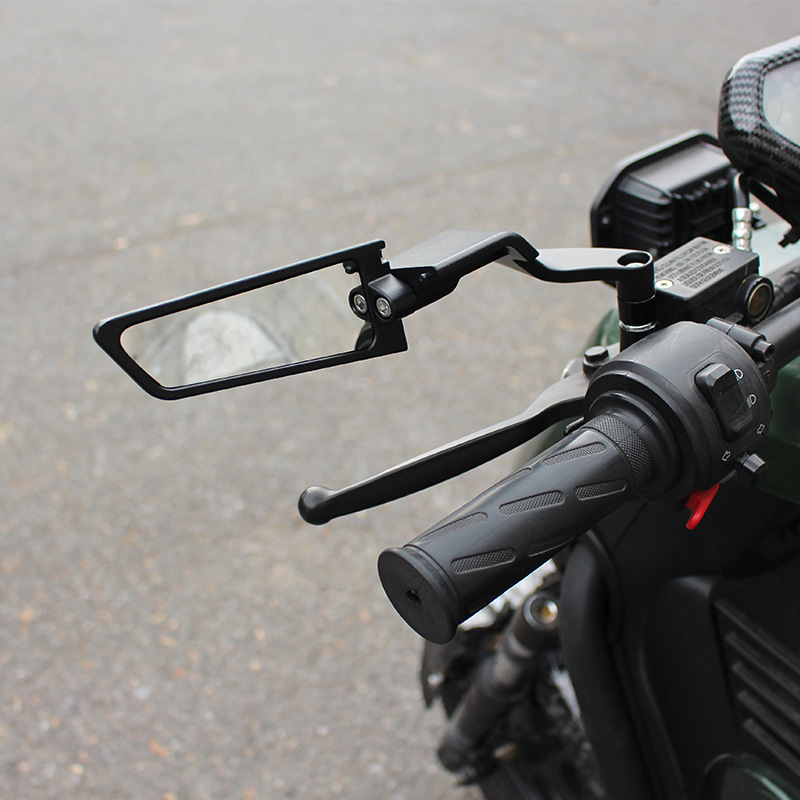 Universal Motorcycle Side Mirror Rearview Mirrors Wind Wing Rotating ...