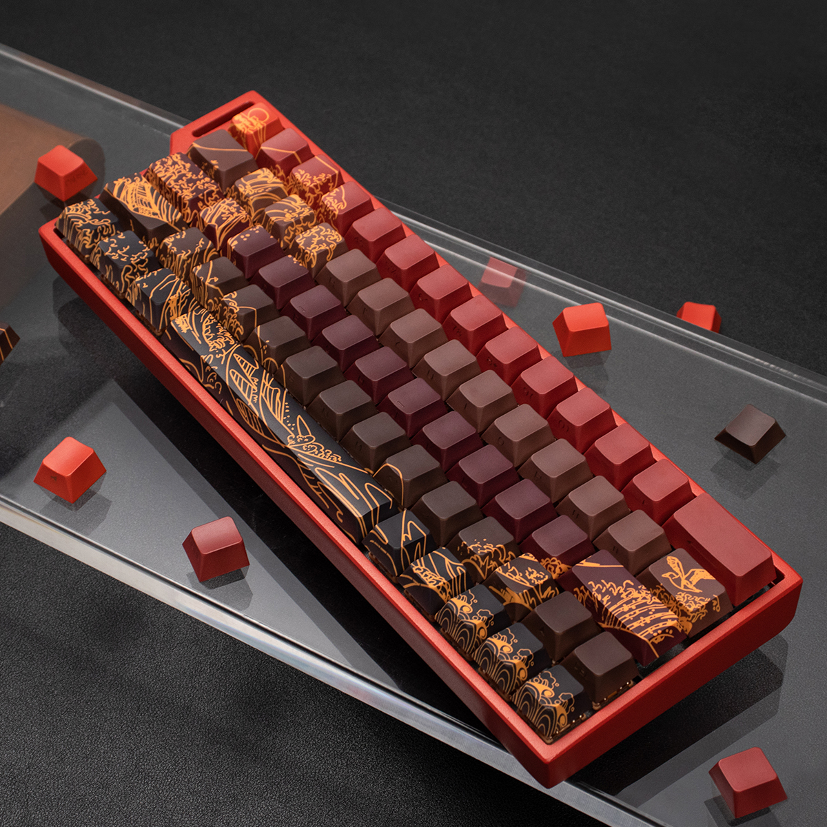 Ukiyo-E Japanese Style Keycaps PBT double Shot Cherry profile Side ...