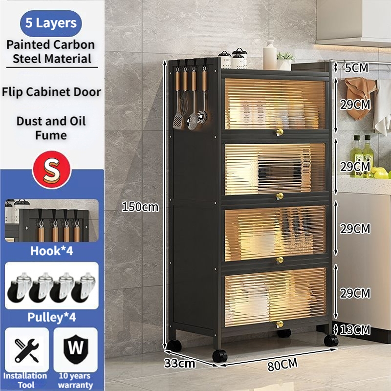 Kitchen storage cabinets 3/4/5 layers Wardrobe Storage Box Dish Rack ...