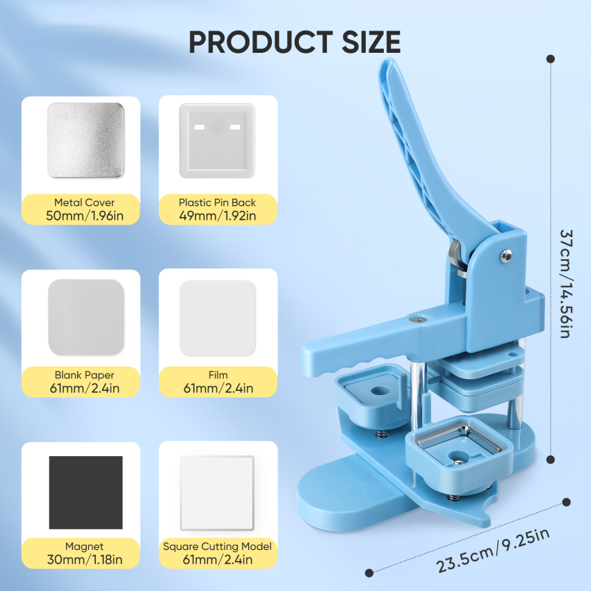 Local delivery Button Maker Machine,50mm Square Badge Machine,Square ...