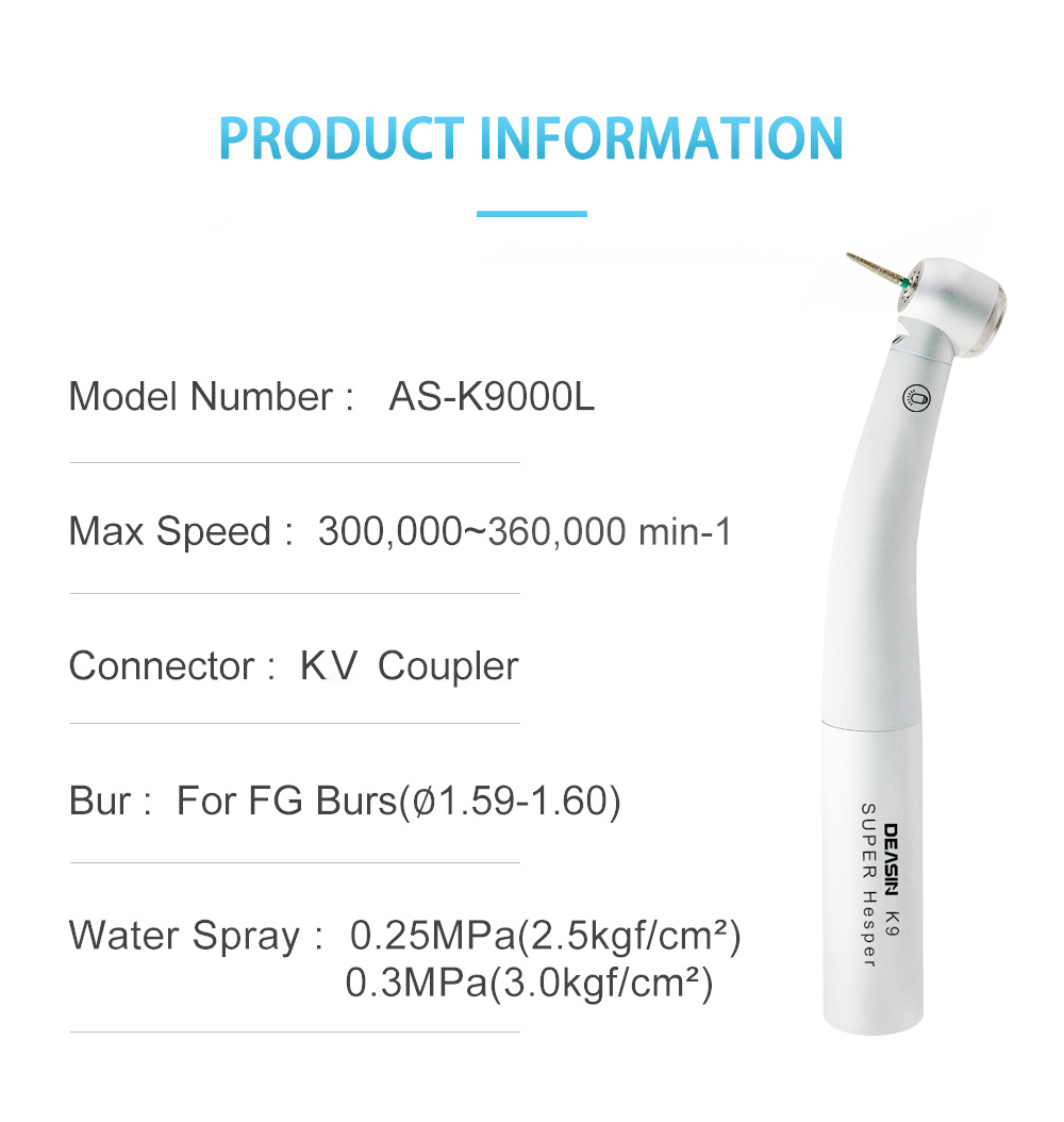 Dental high speed handpiece Fiber Optic LED Turbine Handpiece 8000 ...