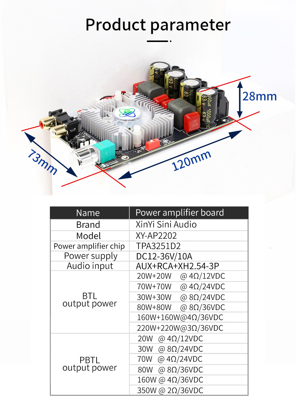 DIYMORE XY-AP2202 TPA3251 Fever grade HiFi digital power amplifier ...