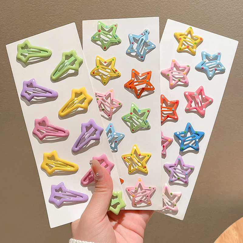 Star Hair Clips For Girls Cute Baby Hair Accessories Five Point BB ...