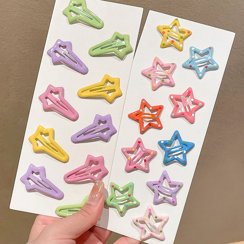 Star Hair Clips For Girls Cute Baby Hair Accessories Five Point BB ...