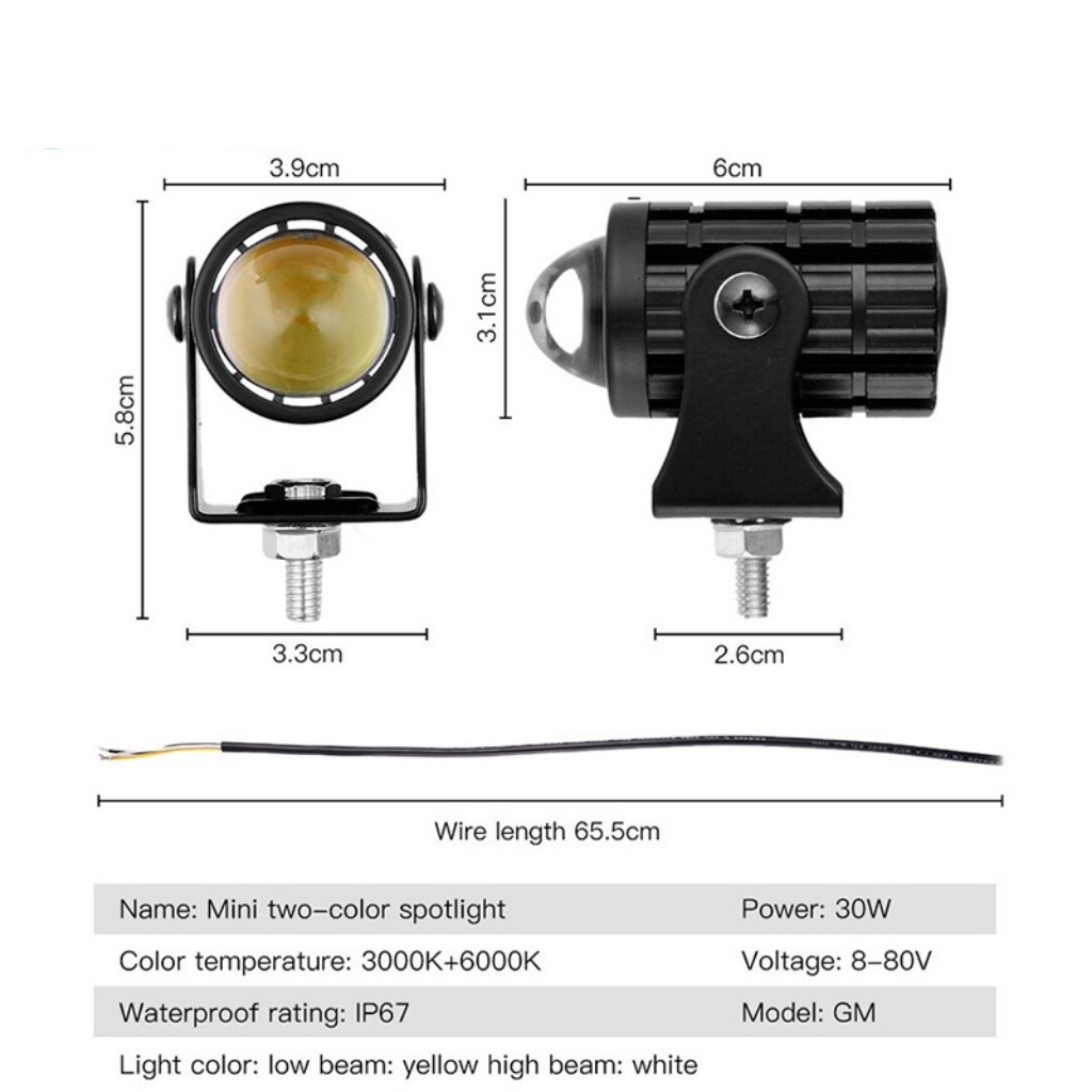 Mini Driving Lights Motorcycle Driving Lights with Free 3-way Switch ...