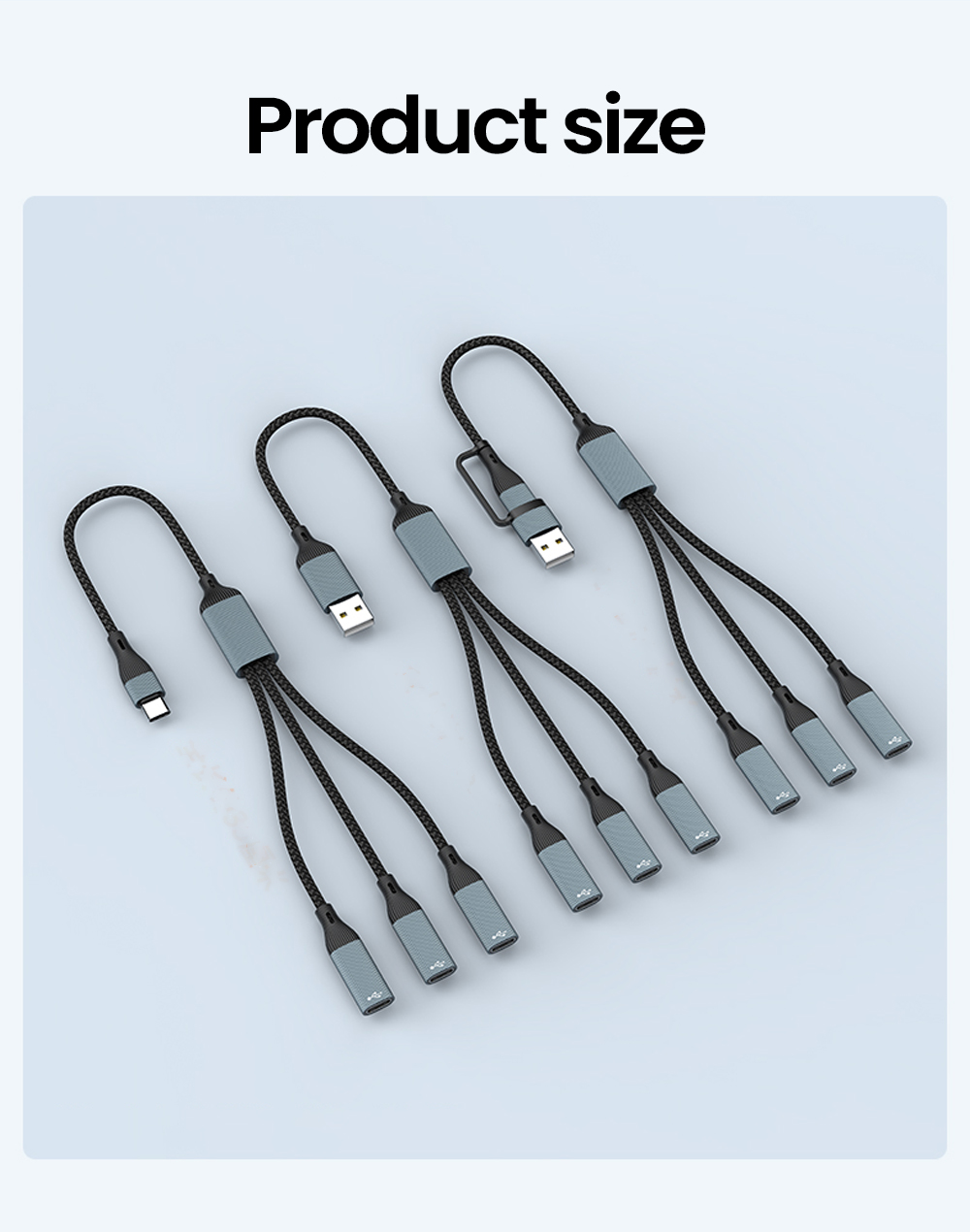 USB/USB C 3 in 1 Type C HUB Multi Splitter Adapter OTG USB Power ...