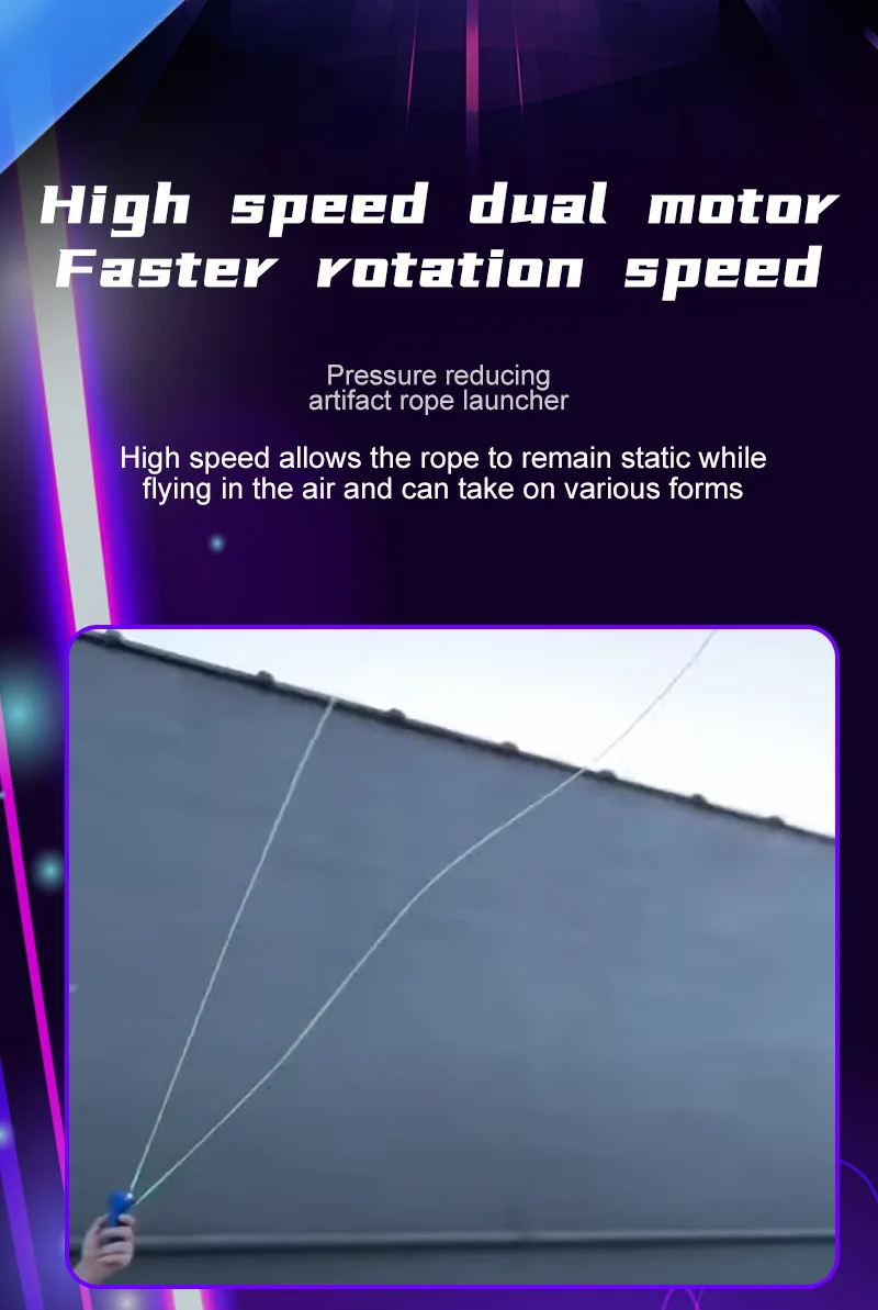 String Rope Glow in The Dark Rope Launcher Toy Portable Rope Launcher ...