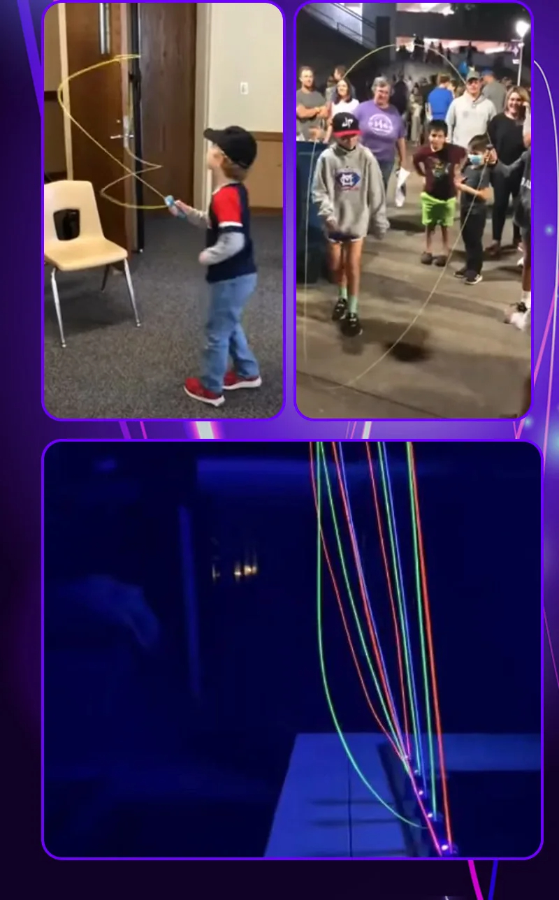 String Rope Glow in The Dark Rope Launcher Toy Portable Rope Launcher ...