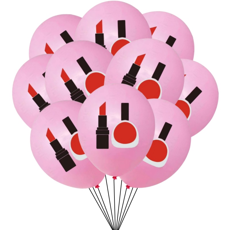 10pcs Makeup Balloons Lipstick Cosmetics Balloons for Spa Themed ...