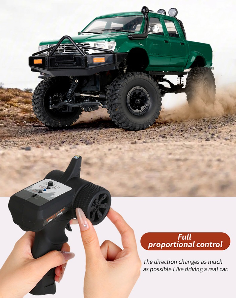 【Dark Green】WPL C64-1 RC CAR 1/16 2.4G Full Scale 4WD Adults Climbing ...
