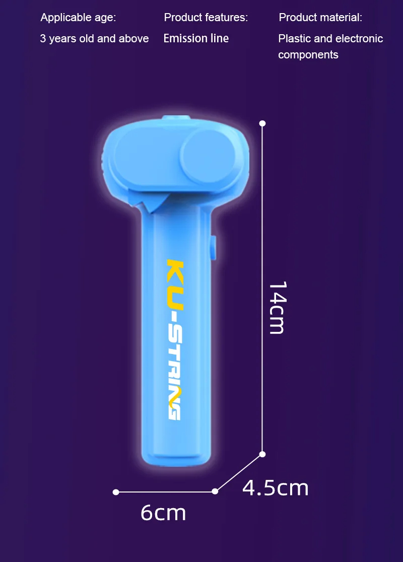 String Rope Glow in The Dark Rope Launcher Toy Portable Rope Launcher ...